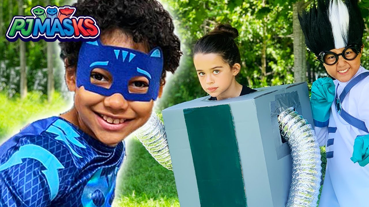 pj masks in real life catboy is turned into a robot - Youtube Kids