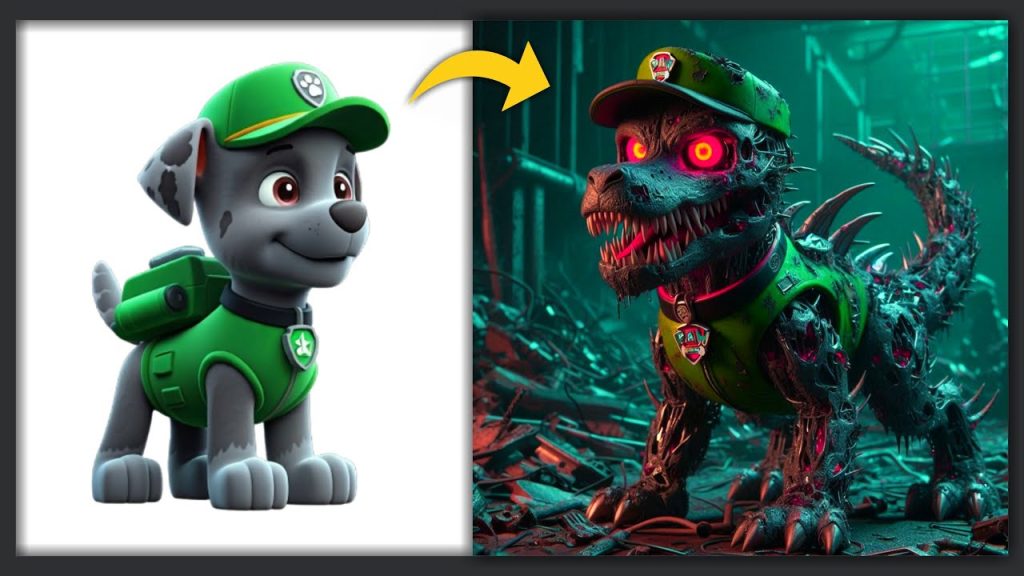 paw patrol all characters as creepy dino - Youtube Kids