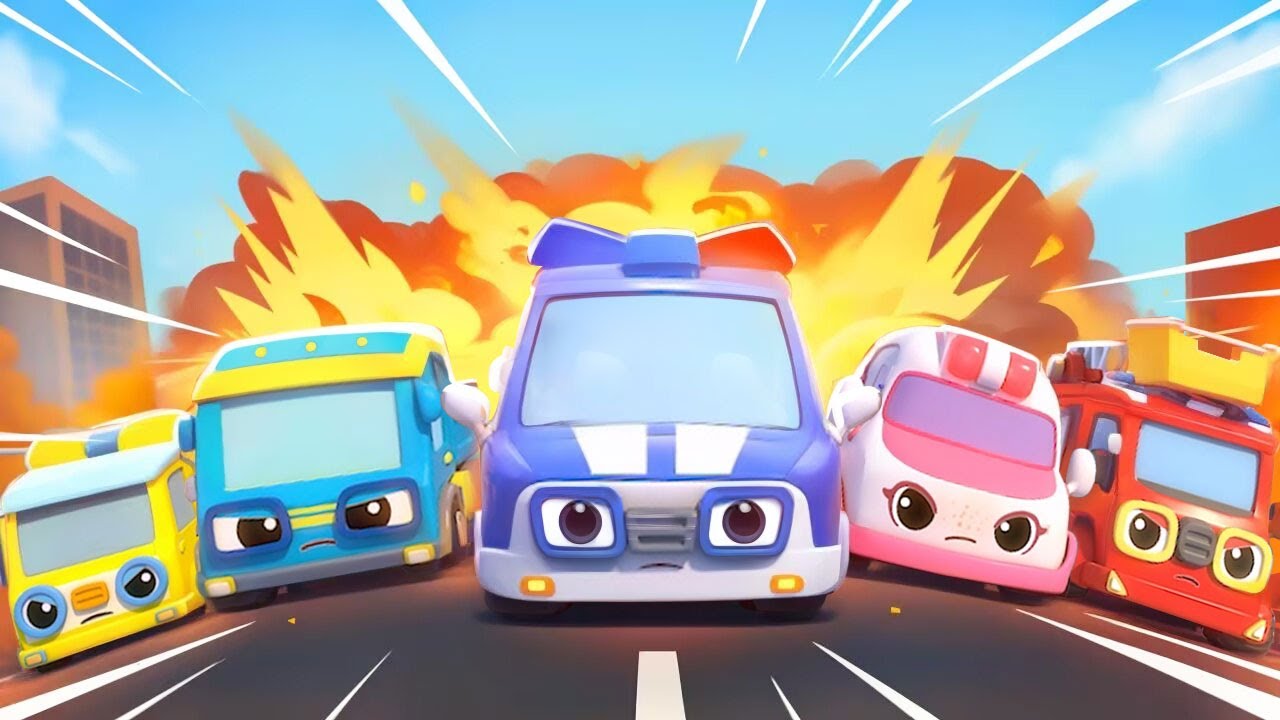Five Little Cars Rescue Squad - Youtube Kids