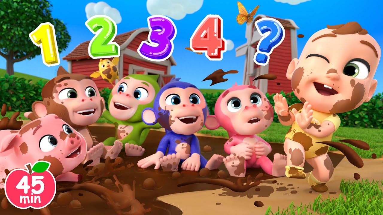 five little monkeys jumping on the farm - Youtube Kids