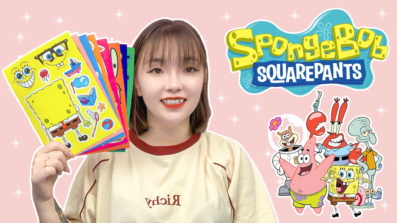 How To Decorate SpongeBob Sticker Book - Youtube Kids