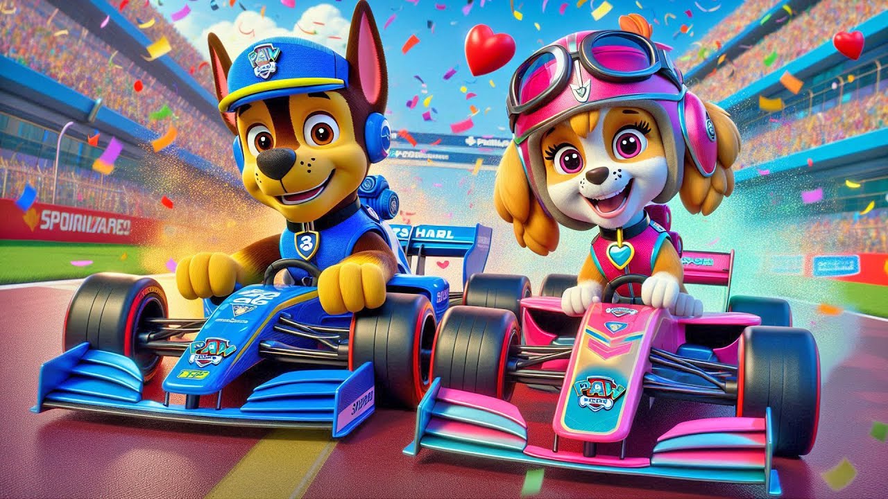 chase & skye joins f1 racing - Youtube Kids