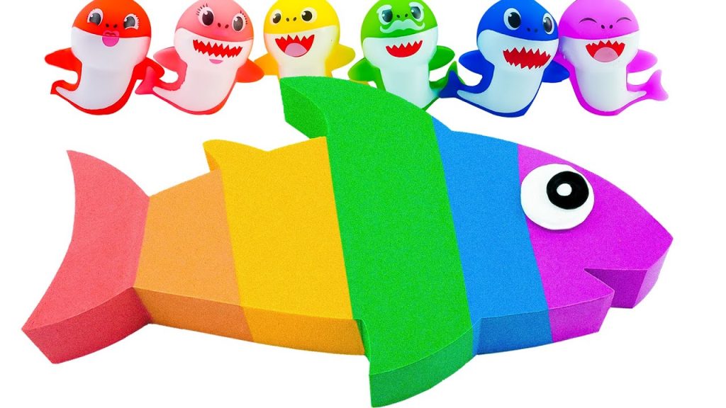 Rainbow Kinetic Sand Baby Shark - Youtube Kids