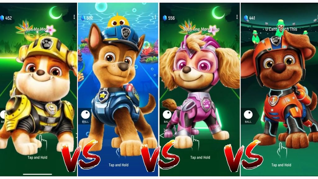 Paw Patrol - Rubble vs Chase vs Skye vs Zuma. - Youtube Kids