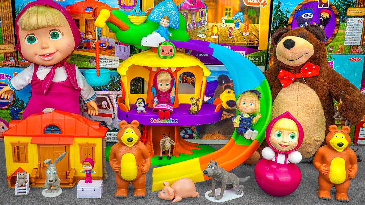 Cute Masha and the Bear Toys Collection ASMR - Youtube Kids