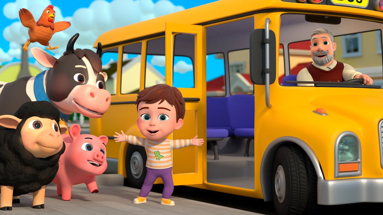 wheels on the bus farm version - Youtube Kids