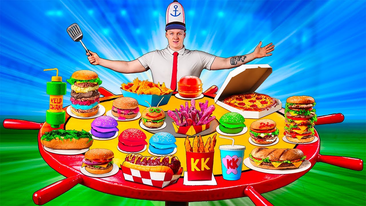 I Cooked The Entire Krusty Krab Menu From Spongebob! - Youtube Kids