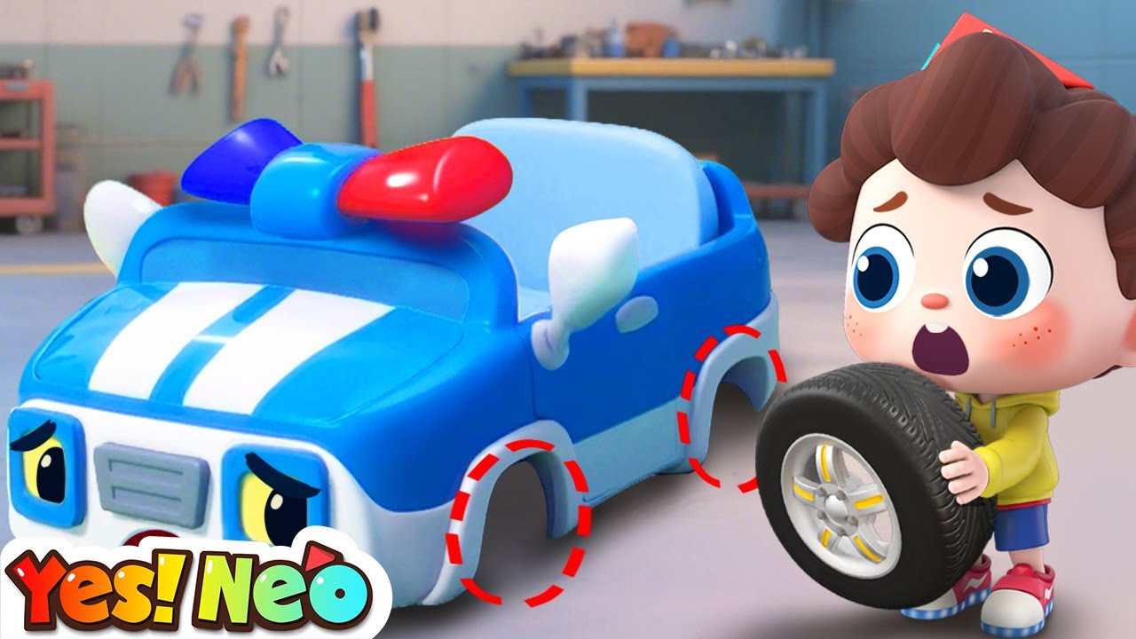 The Police Car Wheels Go Round and Round - Youtube Kids