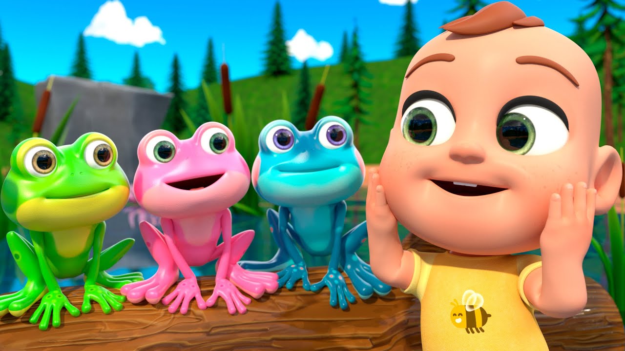 five little frogs sitting on a log - Youtube Kids