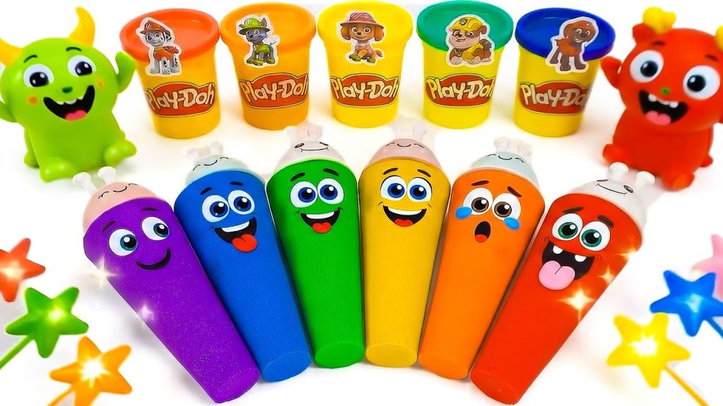 How to Make Rainbow Paw Patrol Play-Doh Snail Cones - Youtube Kids